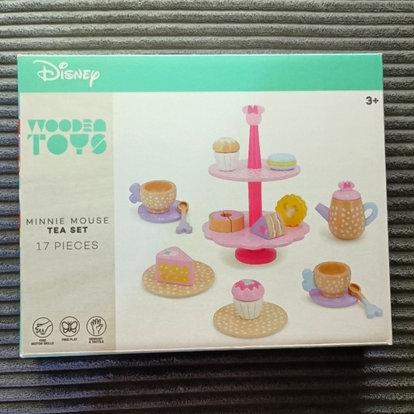 Disney | Toys | Disney Minnie Mouse Wooden Tea Set Pink And Purple ...
